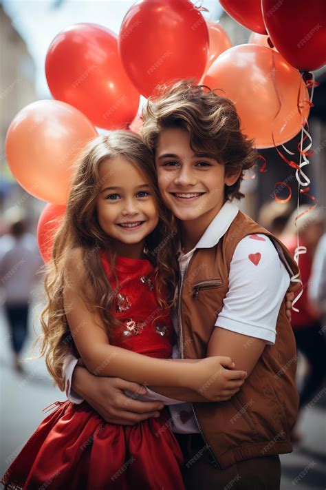 Premium Photo Portrait Of Elder Brother And Younger Sister Are