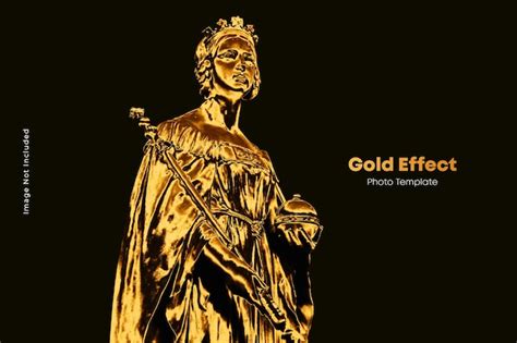 Premium PSD Realistic Gold Photo Effect Template