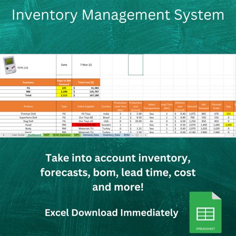 Mrp Excel Template Master Production And Material Planning Tool