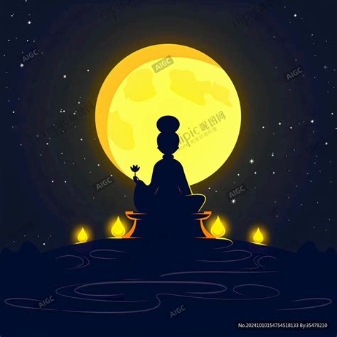 Ai创作图禅意海报禅境秋夜意境 三潭映月插画 静坐画面 静心品禅插画 禅境秋夜极品意境插画 打坐参禅背景 禅修修行坐禅禅宗 孤独行者打坐 打坐新中式水墨 打坐参禅悟道冥想 打坐剪影 禅修图片