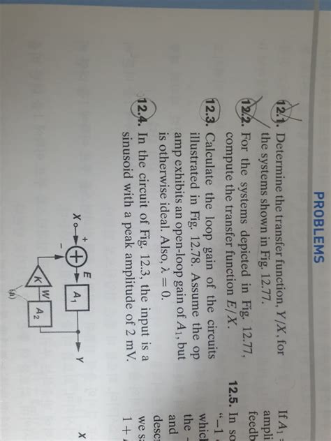 Solved PROBLEMS 121 Determine The Transfer Function Y X Chegg Com