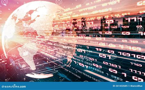 Futuristic Global Network And Tacit Digital Data Transfer 3d Graphic Stock Image Image Of