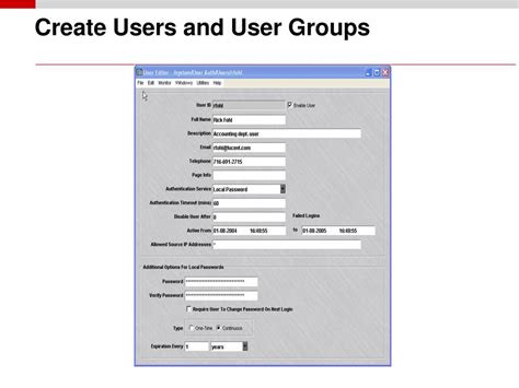 Creating Users And User Groups Configuration Example Ppt Download