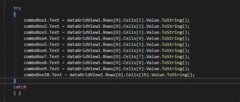 Datagridview C Заполнение Combobox в цикле Stack Overflow на русском