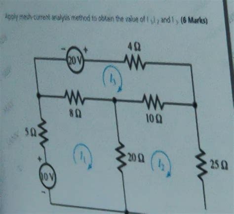 solved apply the mesh current analysis to find values of