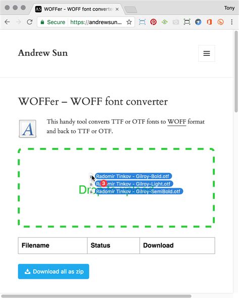 Converting Ttf And Otf Fonts To Woff — Tony Redhead