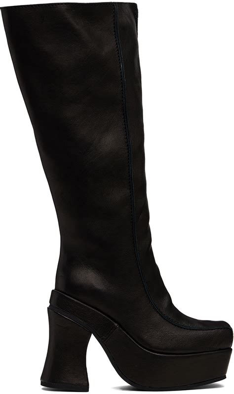 Eckhaus Latta Bottes Hauteur Genou Noires Ssense France