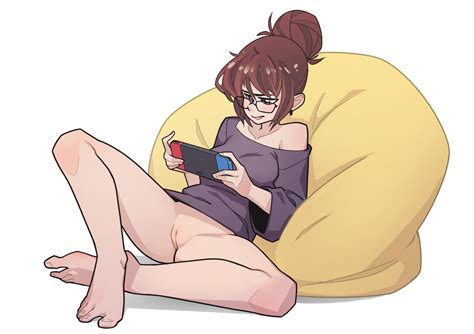 Rule 34 Bean Bag Chair Bottomless Brown Hair Casual Bottomless Casual Exposure Casual Nudity
