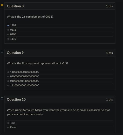 Solved What Is The 2s Complement Of 0011 1 Pts 1101 0111
