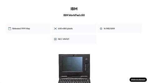 Ibm Workpad Z50 Full Device Specifications