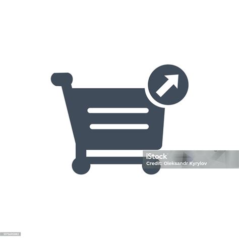 쇼핑 카트 아이콘입니다 화살표와 함께 카트 온라인 쇼핑 아이콘을 넣어 벡터 그림을 흰색 배경에 고립입니다 가방에 대한 스톡 벡터 아트 및 기타 이미지 Istock