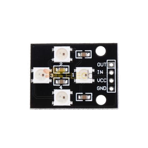 3pcs Ws2812b 4 5v 5050 Rgb Led Lamp Panel Board 4 Bit Full Color Driver Module Development Board
