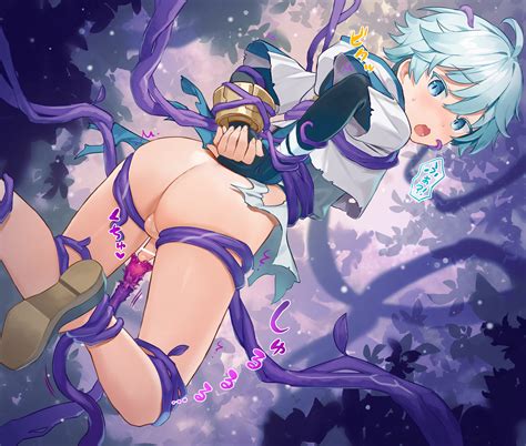 Konmamion Chongyun Genshin Impact Genshin Impact Highres 1babe Ass Blue Eyes Blue Hair