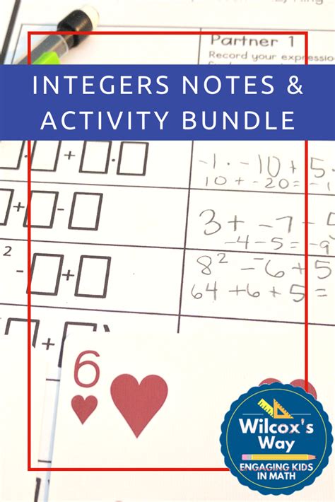 Integer Operations Notes Activities And Game Bundle Integers