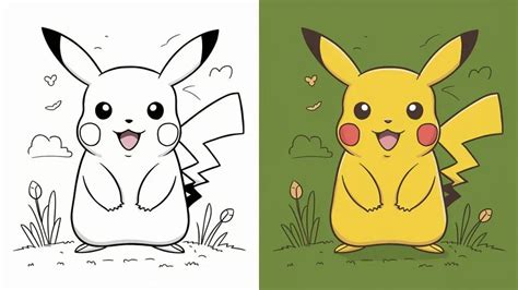 Pikachu Outline For Coloring
