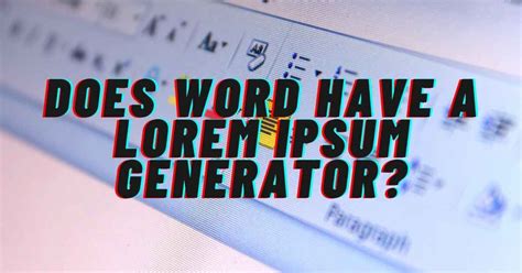 does word have a lorem ipsum generator lipsum hub