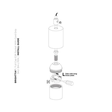 Full Cap E26 Light Bulb Socket With Cord Grip Minimalist Etsy