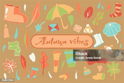 공지사항 가을 배경 배너 블루 브롤리 달력 캡 폼폼 카드 장식 디자인 낙서 방울 요소 봉투 가을 프레임 녹색 모자 하트 삽화 고립 된 라벨 잎 전단지 잎 편지 로고 장갑 자