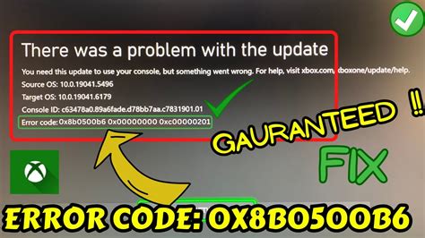 Xbox There Was A Problem With The Update Error Code 0x8b0500b6 Fix Youtube