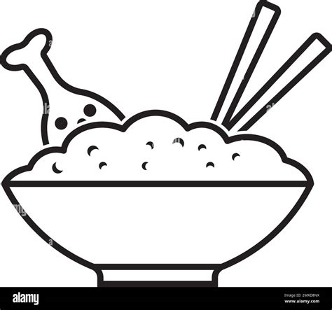 Rice Bowl Icon Vector Design Template Stock Vector Image And Art Alamy