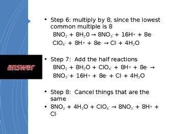 Balancing Redox Reactions Half Reactions Ppt Grade Chemistry Power Point Pg