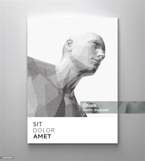 점으로 만든 추상적 인 남자 머리 점선 면 배경의 측면 보기입니다 얼굴 인식 3d 벡터 그림입니다 사람 얼굴에 대한 스톡 벡터