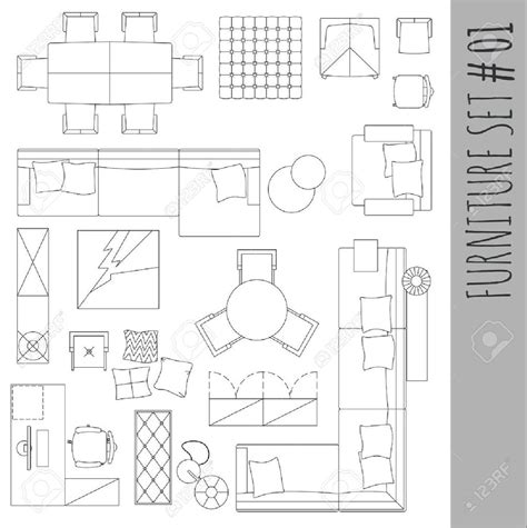 Best 12 Standard Furniture Symbols Used In Architecture Vector Image On Vectorstock Artofit