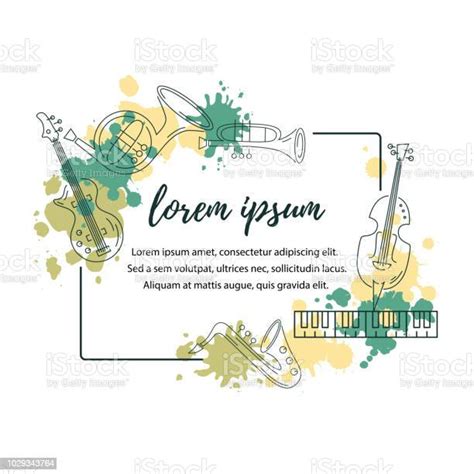 색소폰 피아노 바이올린 프렌치 호른 드럼 기타 트럼펫과 벡터 일러스트 0명에 대한 스톡 벡터 아트 및 기타 이미지 0명