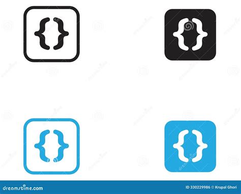 Font Brackets Icon Black And White Vector Outline Sign Stock Illustration Illustration Of Line