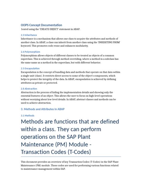 sap pm module tcodes pdf inheritance object oriented programming
