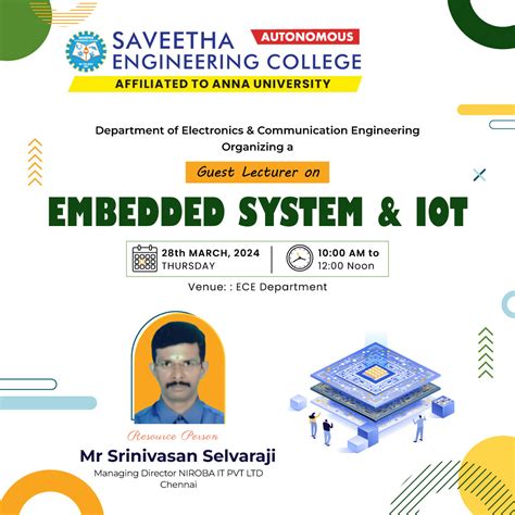 Embedded System And Iot Saveetha Engineering College