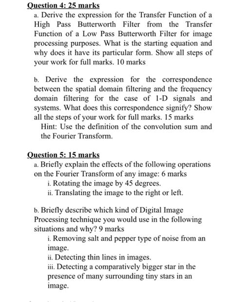 Solved Question Marks A Derive The Expression For The Chegg