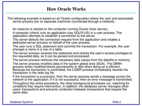 Ppt Database Systems Lecture 5 Overview Of Oracle Database Architecture Powerpoint