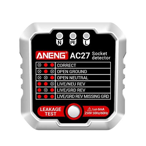 Circuit Polarity Socket Tester 250v Socket Tester Electric Circuit