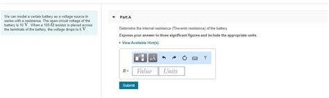 Solved We Can Model A Certain Battery As A Voltage Source In Chegg Com