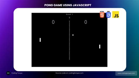 Pong Game Using Html Css And Javascript Coding Torque