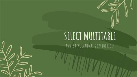 Select Multitable Youtube