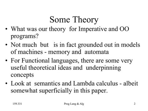 PPT 159 331 Programming Languages Algorithms PowerPoint