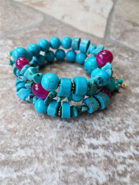 Крупный Спиральный браслет ИЗ БИРЮЗЫ в интернет-магазине на Ярмарке ...