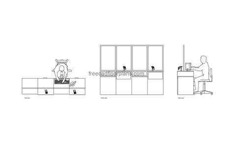 Bank Counter Free Cad Drawings