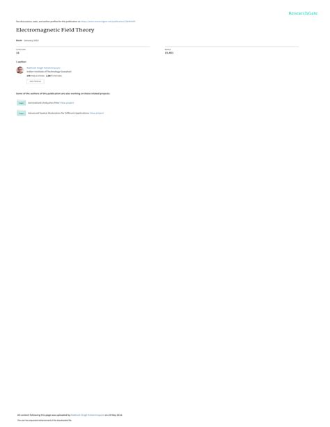 Electromagnetic Field Theory Book Page