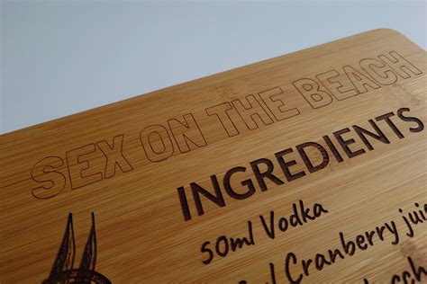 Bamboo Laser Engraved Sex On The Beach Cocktail Cutting Board Etsy