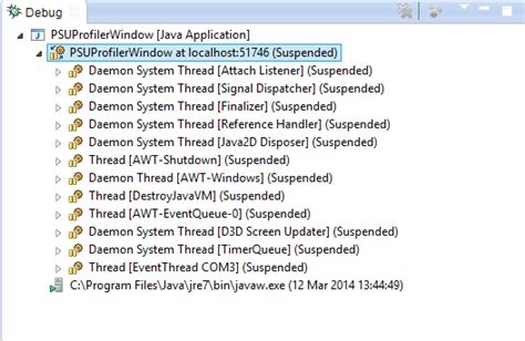 debugging eclipse java debug perspective pause not showing which