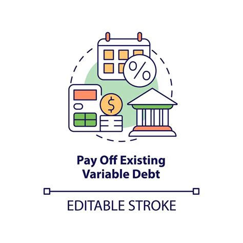 Pay Off Existing Variable Debt Concept Icon Protecting Money During