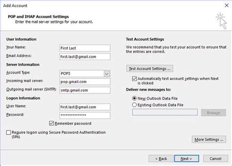 Account Settings For Outlook With Gmail Pagism
