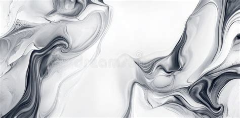 Abstract Monochromatic Swirling Liquid Art Stock Illustration