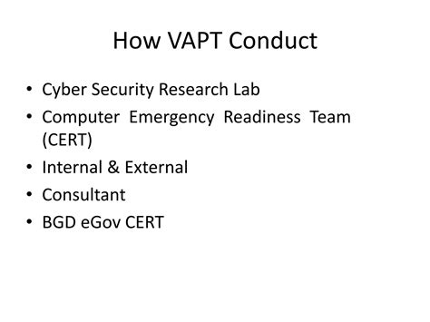 Vulnerability Assessment And Penetration Testing Pptx