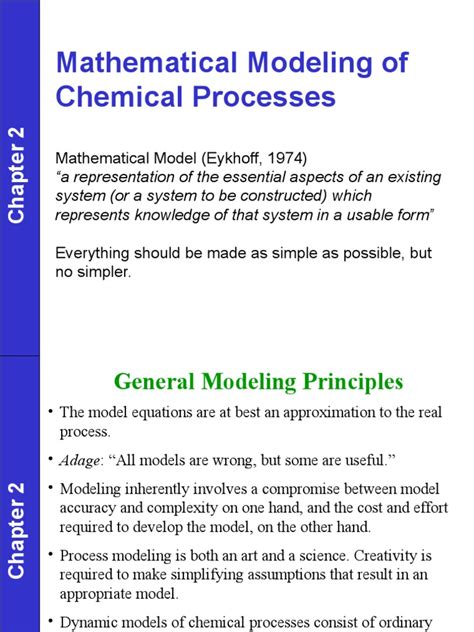 Mathematical Modeling Of Chemical Processes