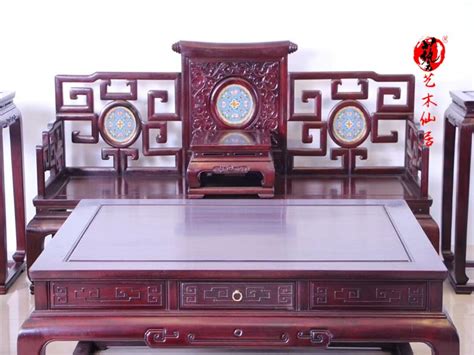 红木家具非洲小叶紫檀景太蓝卷书沙发九件红木沙发血檀沙发椅 虎窝淘