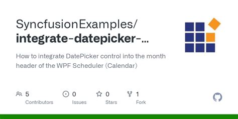 Github Syncfusionexamples Integrate Datepicker Control Into The Month